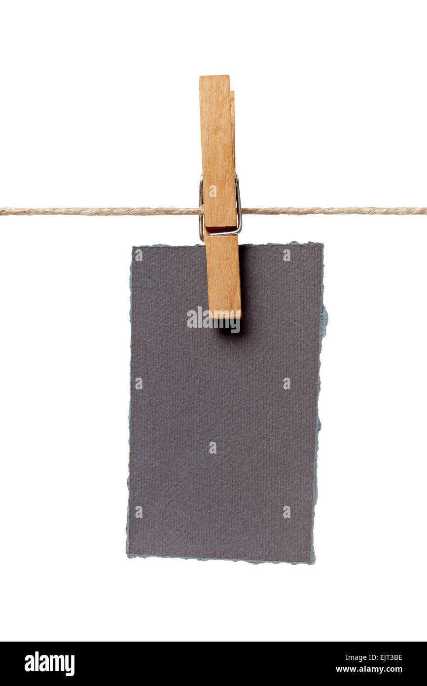 note paper and clothespin Stock Photo - Alamy