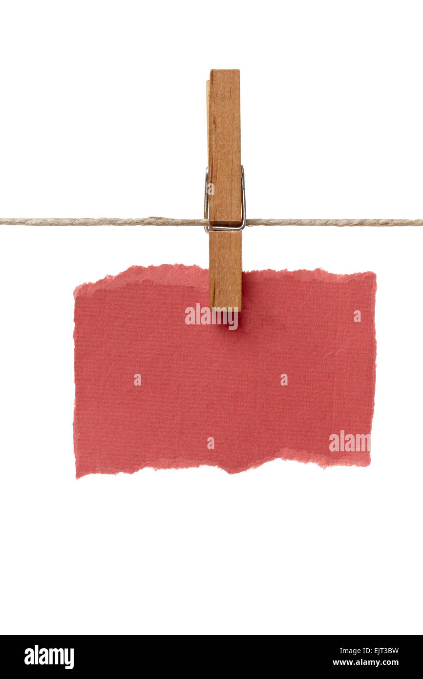 note paper and clothespin Stock Photo - Alamy