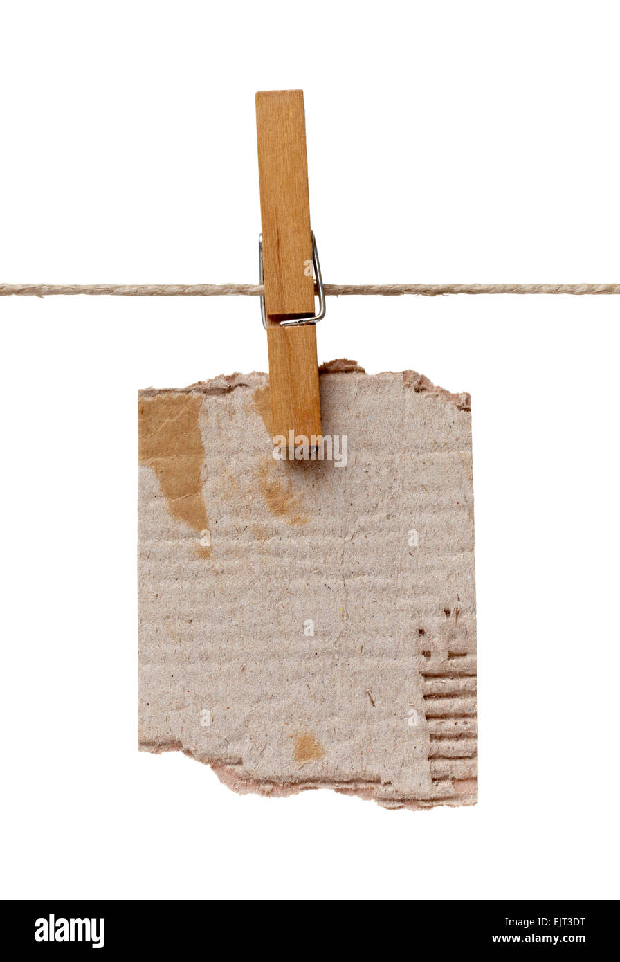 note paper and clothespin Stock Photo - Alamy