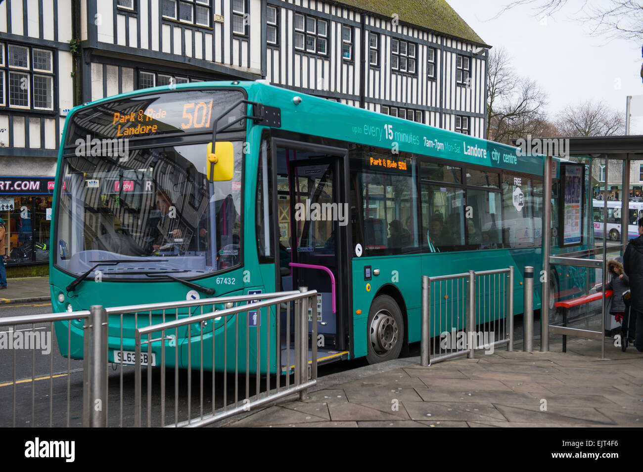Public transport: park and ride bus service, Swansea city centre, Wales ...