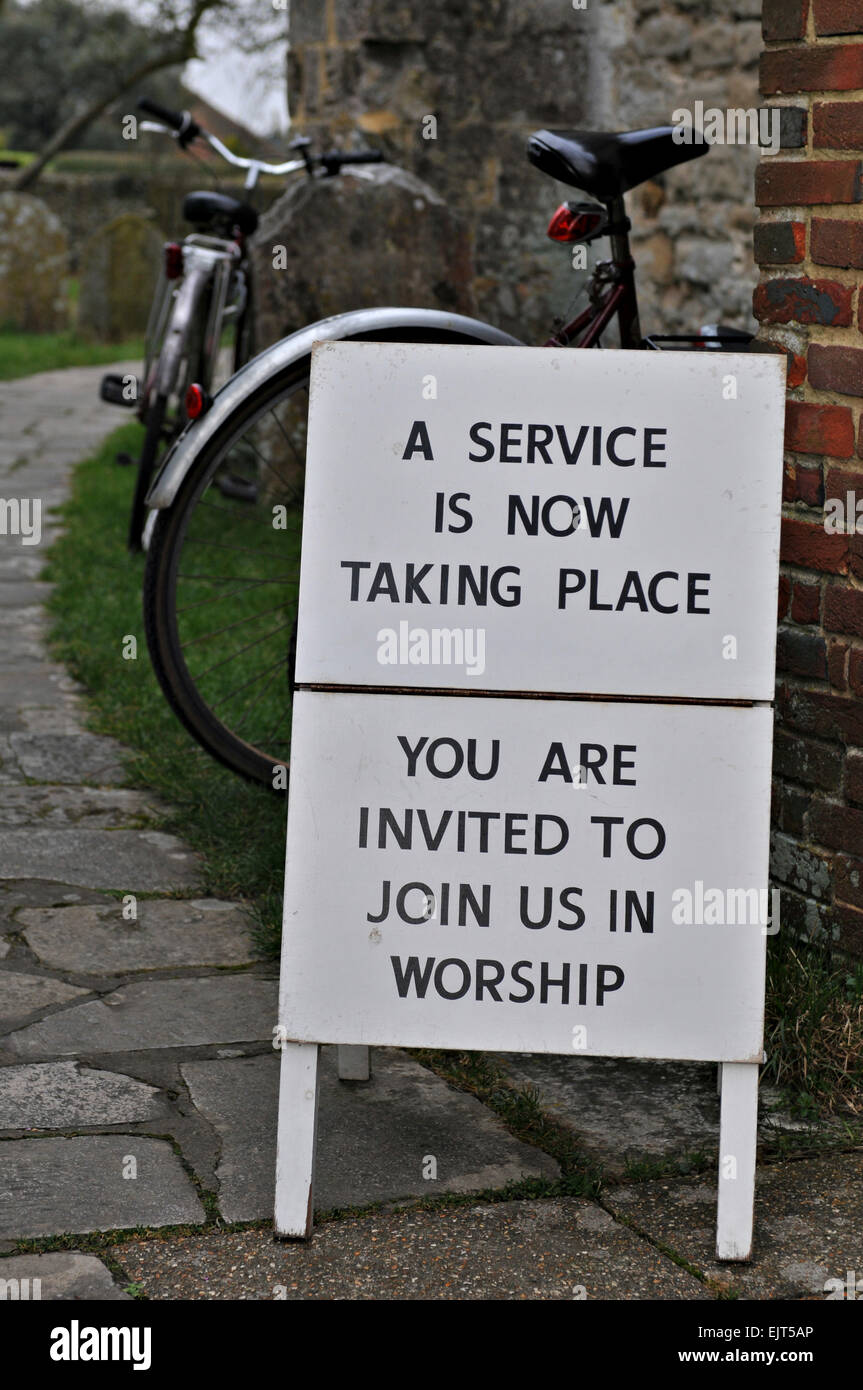 Worship service sign hi-res stock photography and images - Alamy