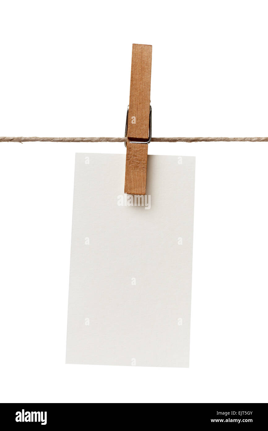 note paper and clothespin Stock Photo - Alamy