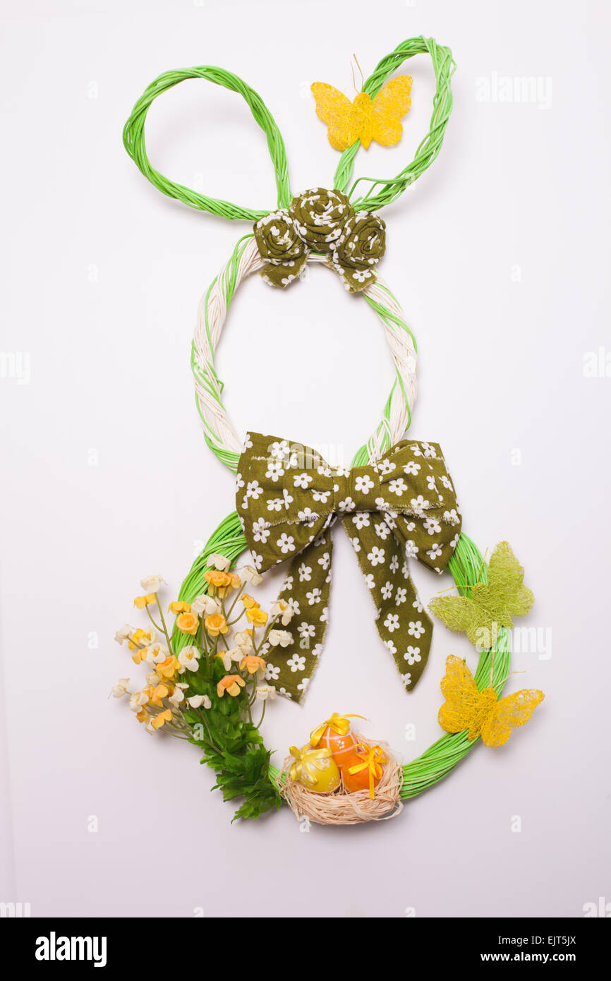 Easter wicker bunny Stock Photo - Alamy