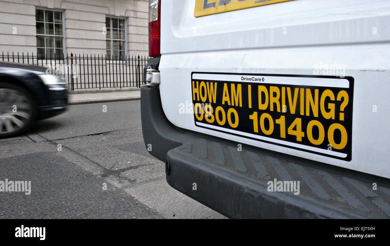 How am I driving? sign Stock Photo - Alamy