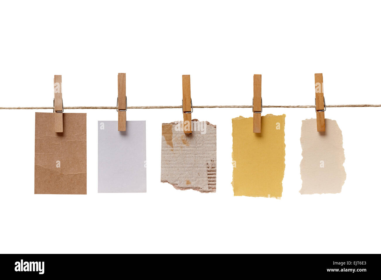 note paper and clothespin Stock Photo - Alamy