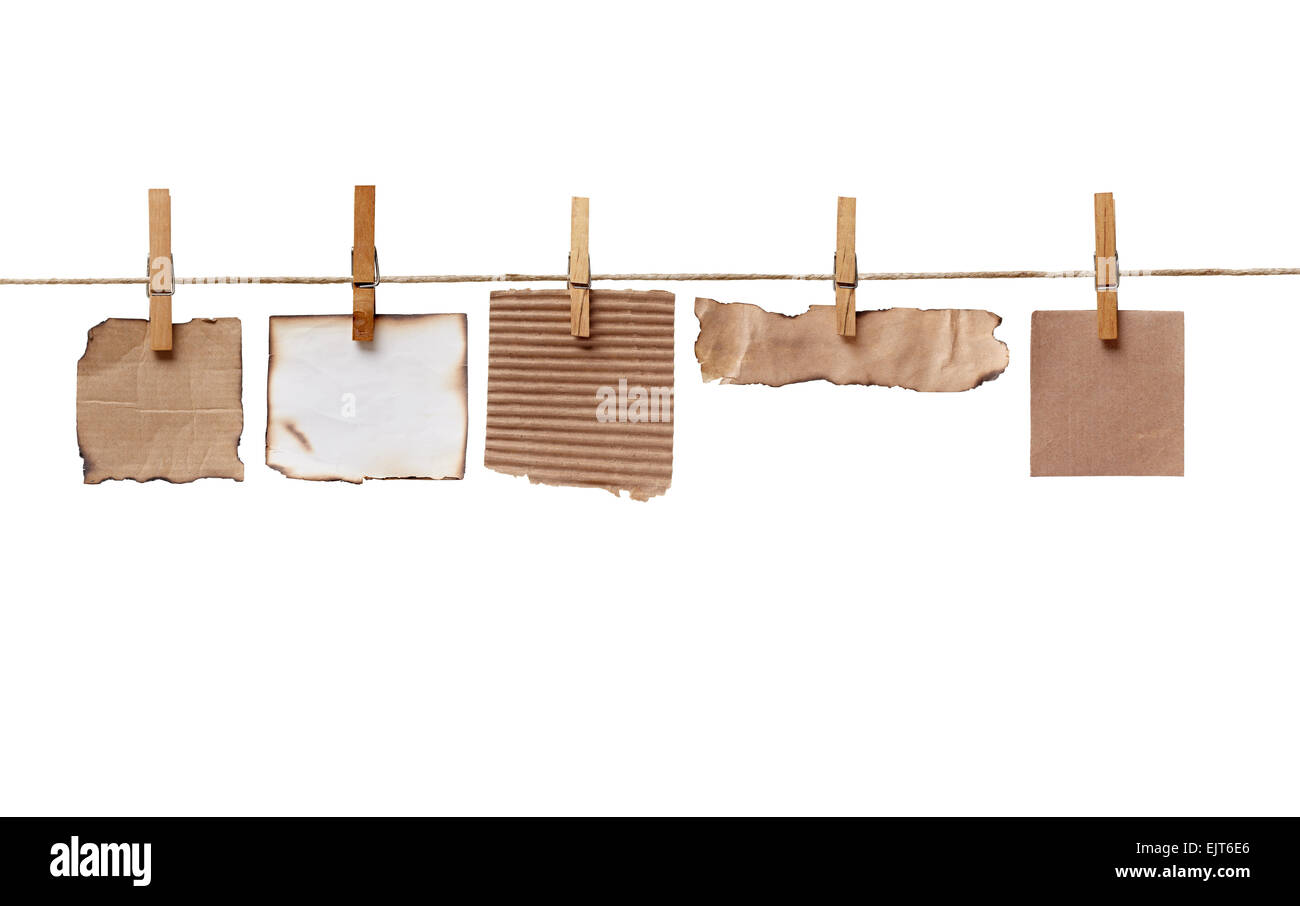 note paper and clothespin Stock Photo - Alamy