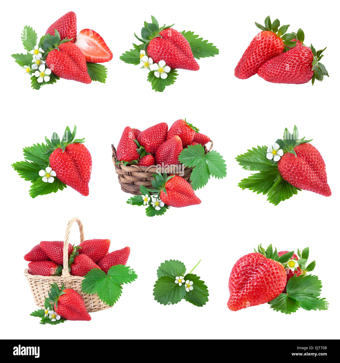 Strawberry Collection. Fresh Berry on white Stock Photo - Alamy