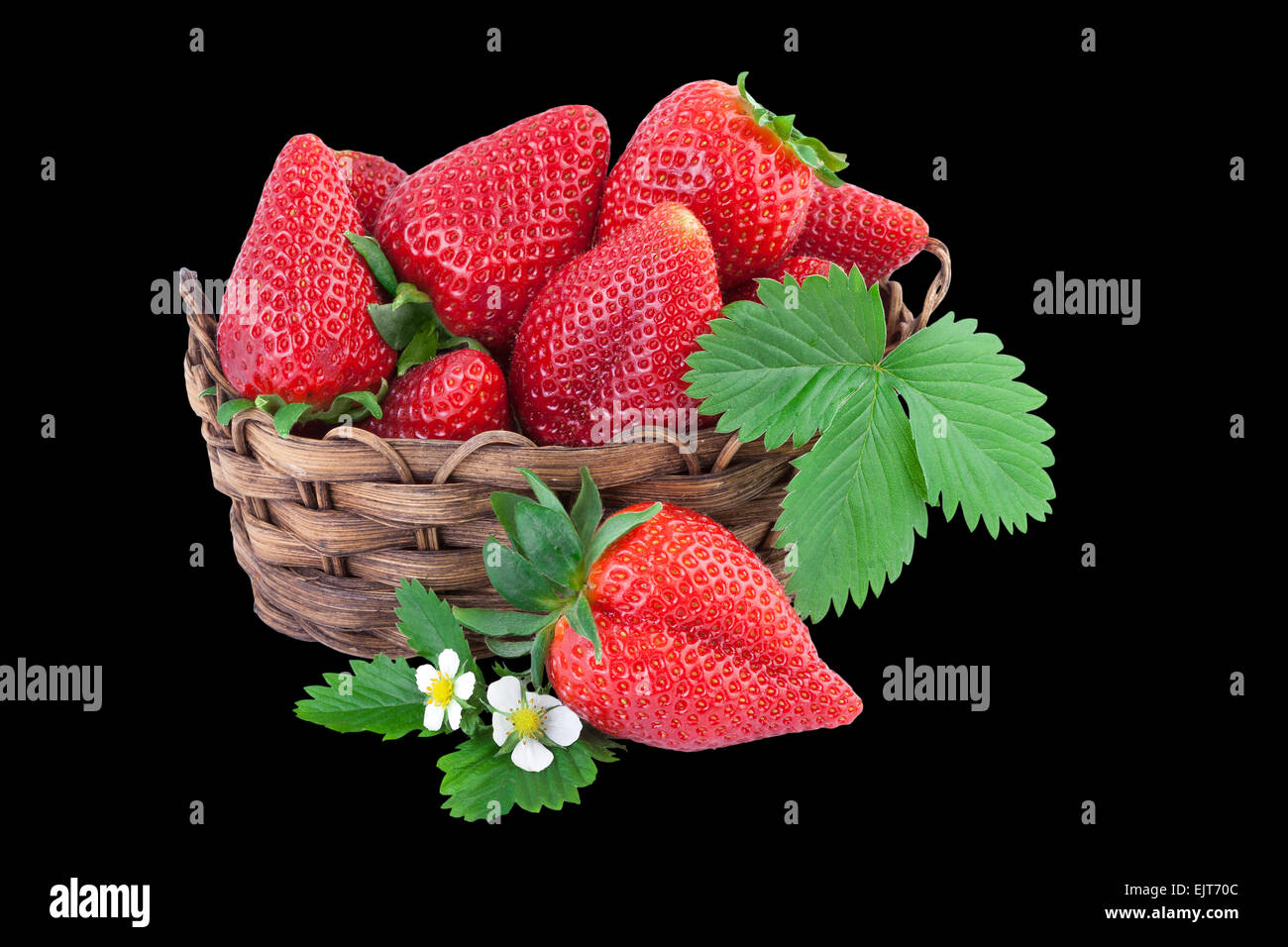 Fresh Strawberry over Black Background Stock Photo - Alamy