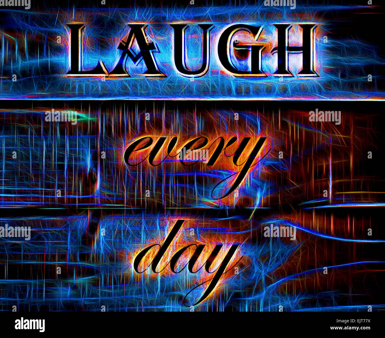 Laugh Every Day quote Stock Photo - Alamy
