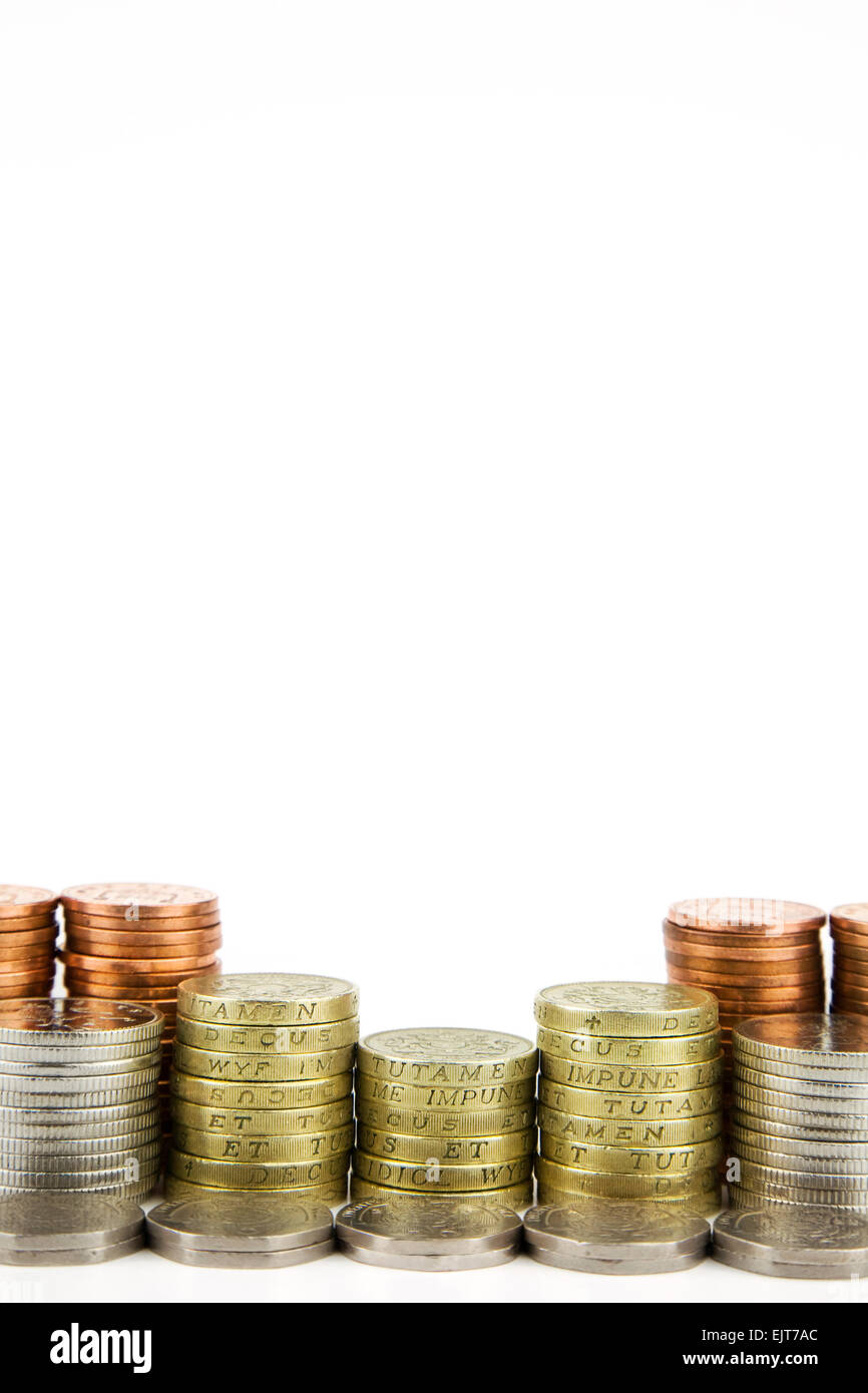 Mixed British Coins Stock Photo - Alamy