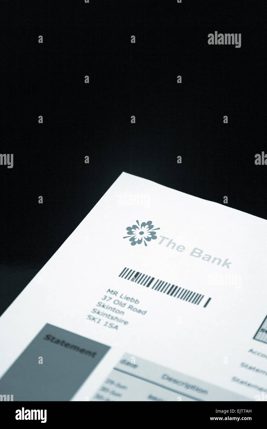 Bank statement and credit card statement showing account in the red ...