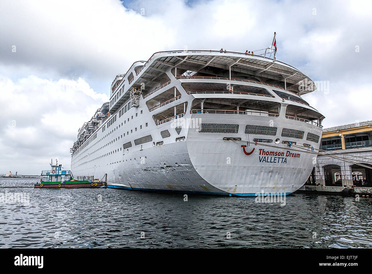 Front of Thomson cruise ship in the harbour in Havana in Cuba Stock ...