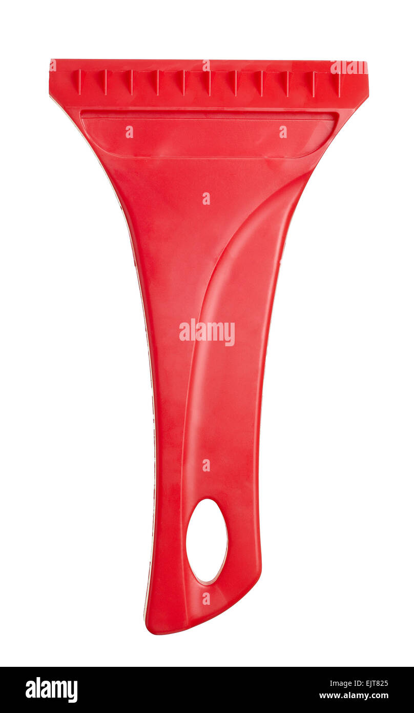 close up of a windshield scraper on on white background with clipping ...