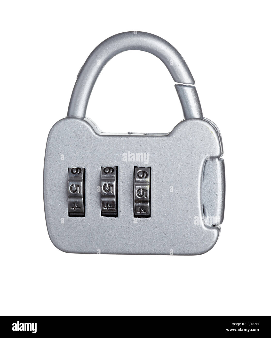 close up of a padlock with code on white background with clipping path ...