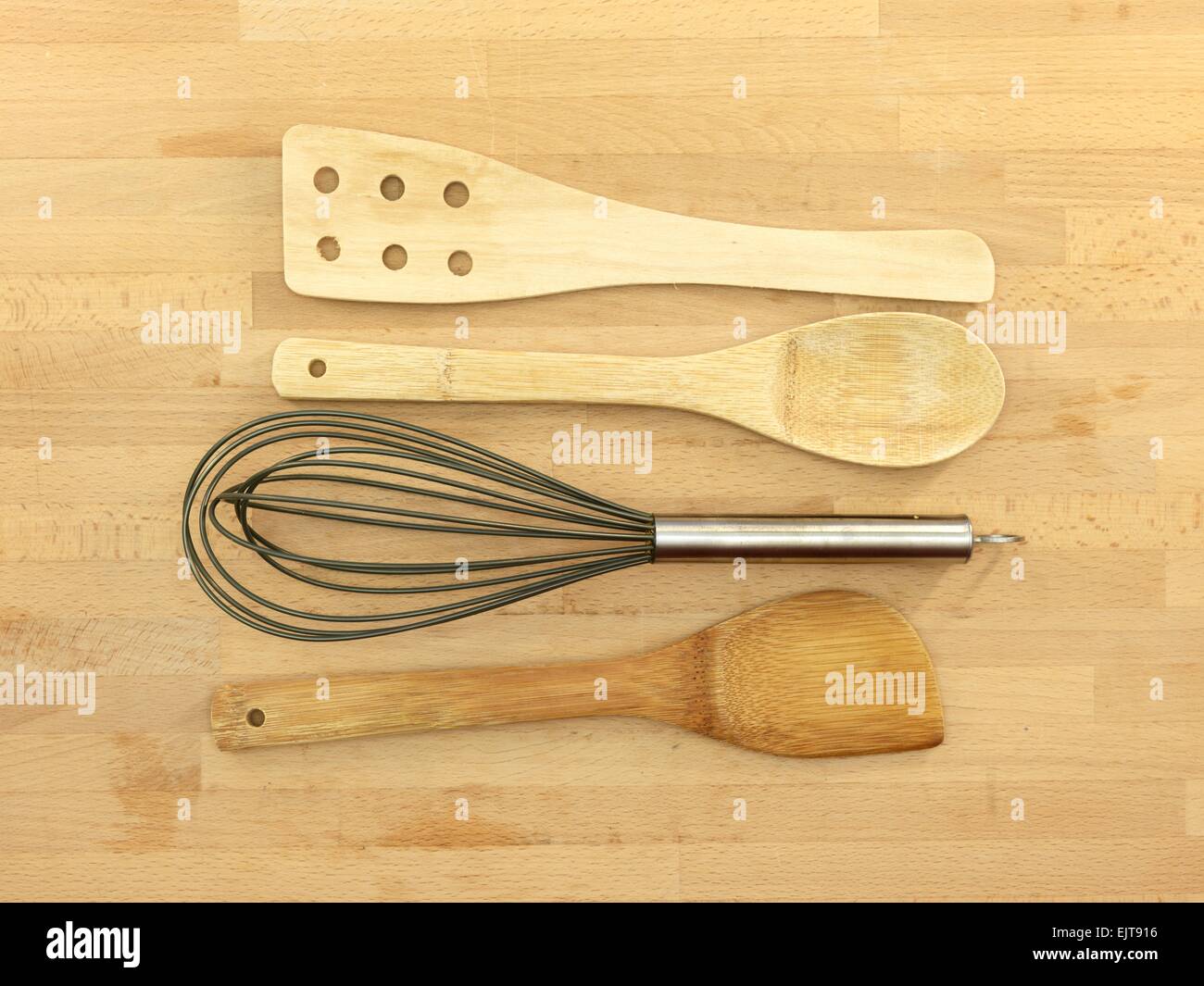 A close up shot of kitchen items on a kitchen bendh Stock Photo - Alamy