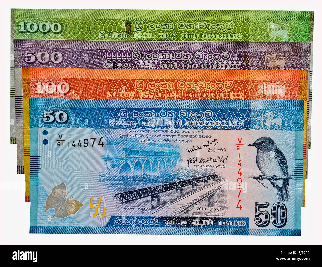 Sri Lankan Currency Rupee Notes Stock Photo - Alamy