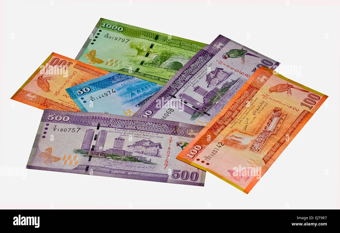 Sri Lankan Currency Rupee Notes Stock Photo - Alamy