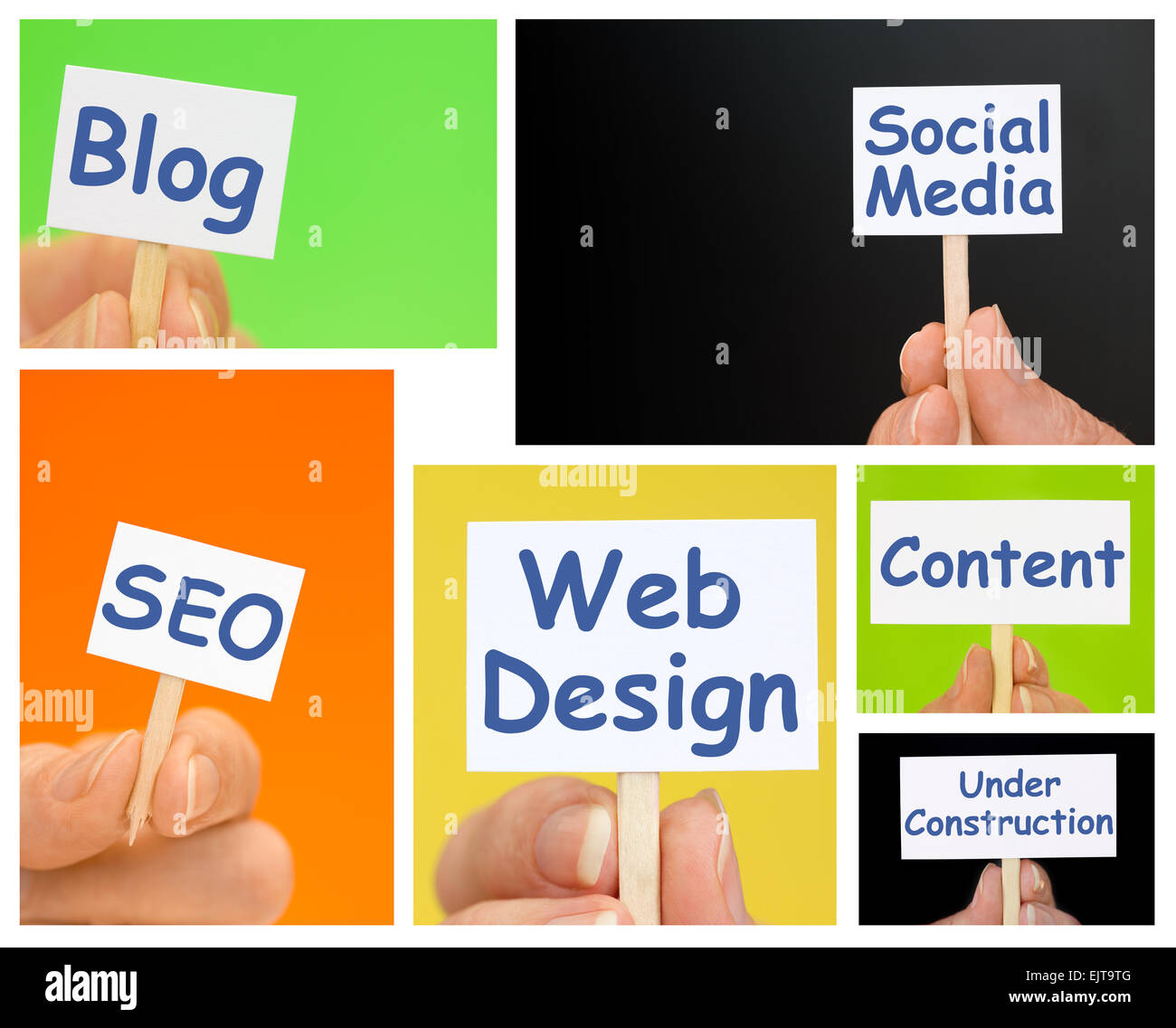 Hand holding Little Signs with Web Design Text - Multiphoto blog ...