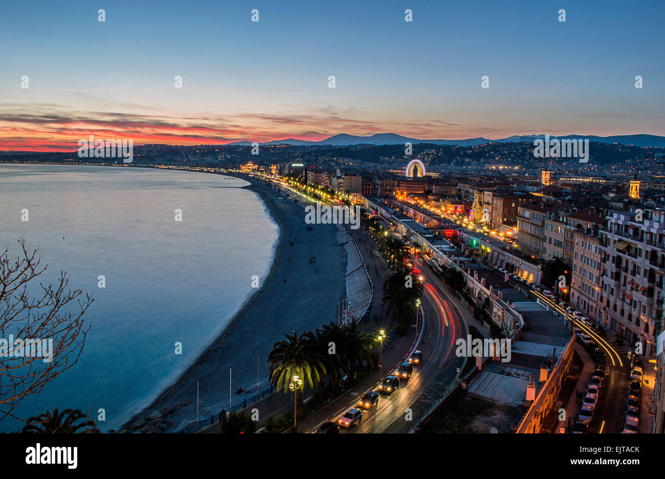 Nice beach france at night hi-res stock photography and images - Alamy