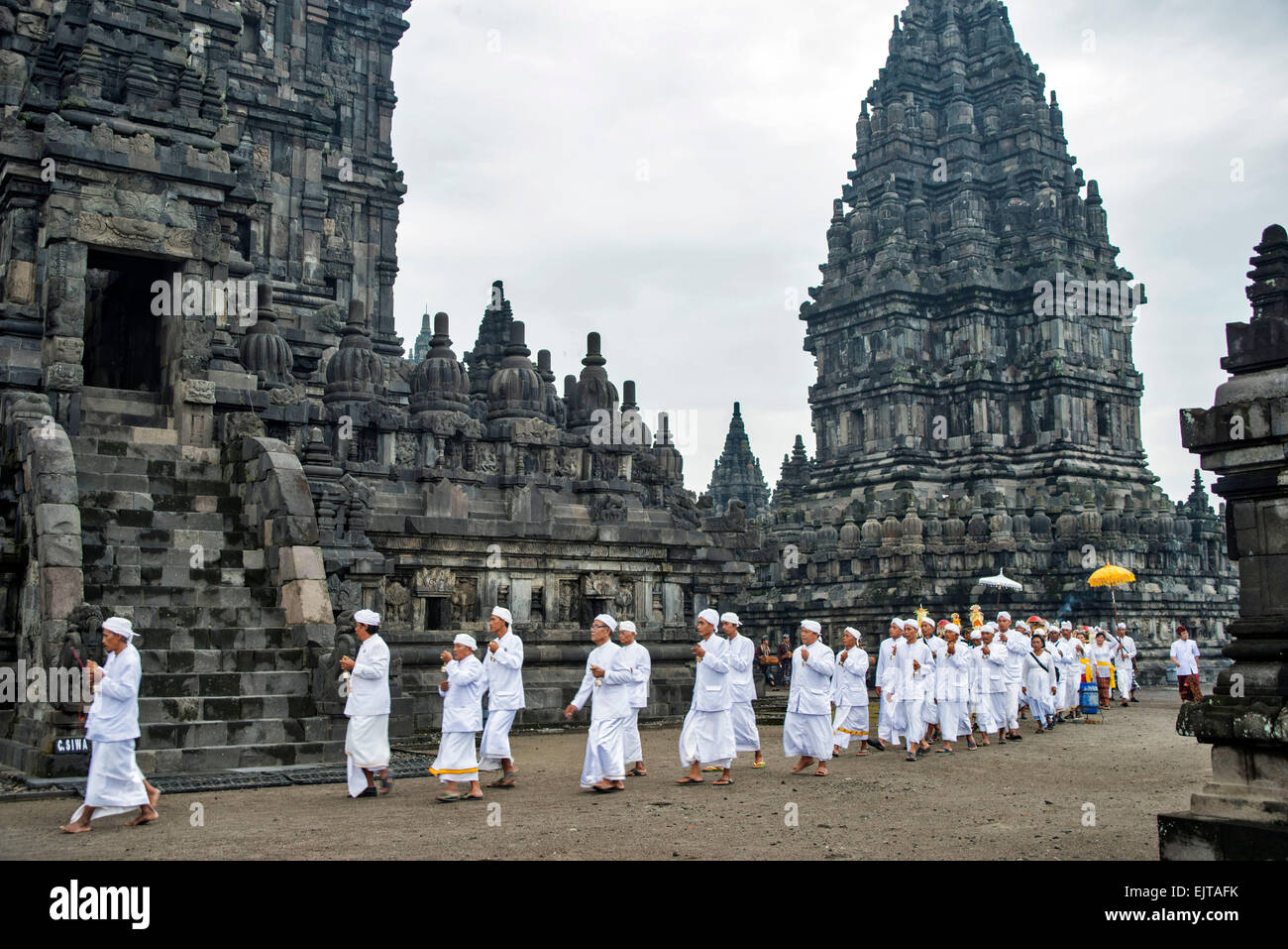 Procession of Hindu Priest at Prambanan Temple during the Day of ...