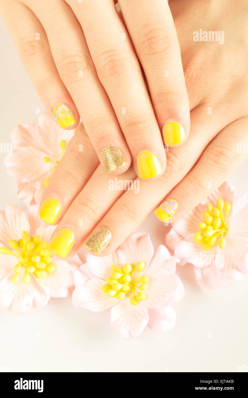 Beautiful woman's nails Stock Photo - Alamy