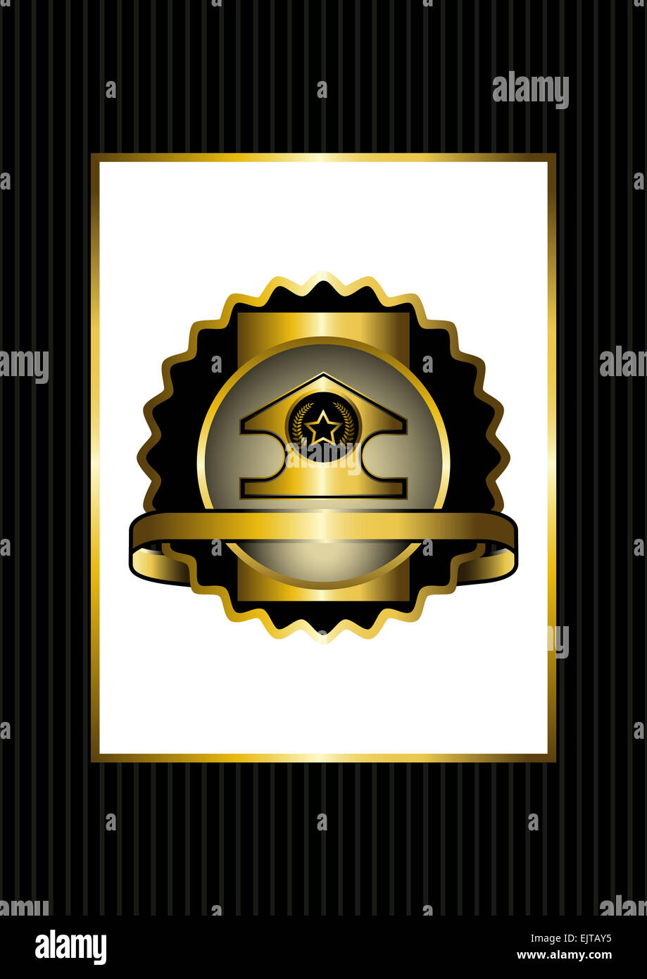The original badge with gold details Stock Photo - Alamy