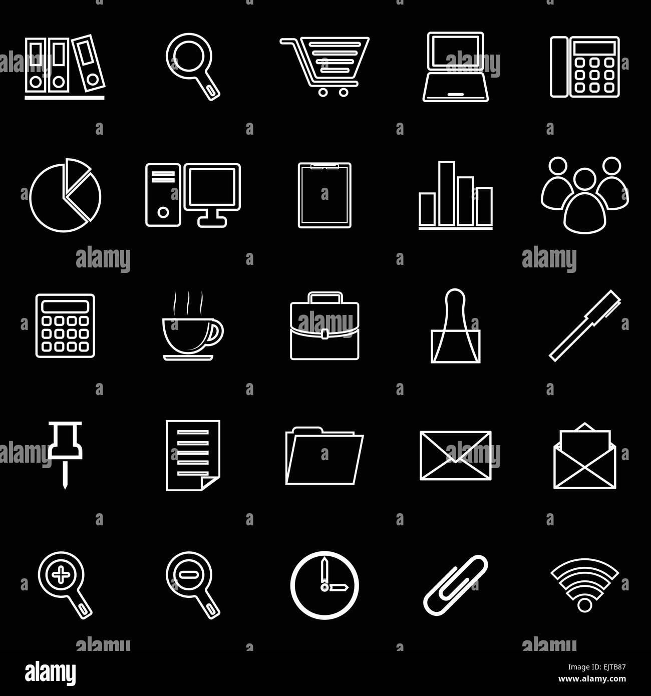 Resume icon on black hi-res stock photography and images - Alamy