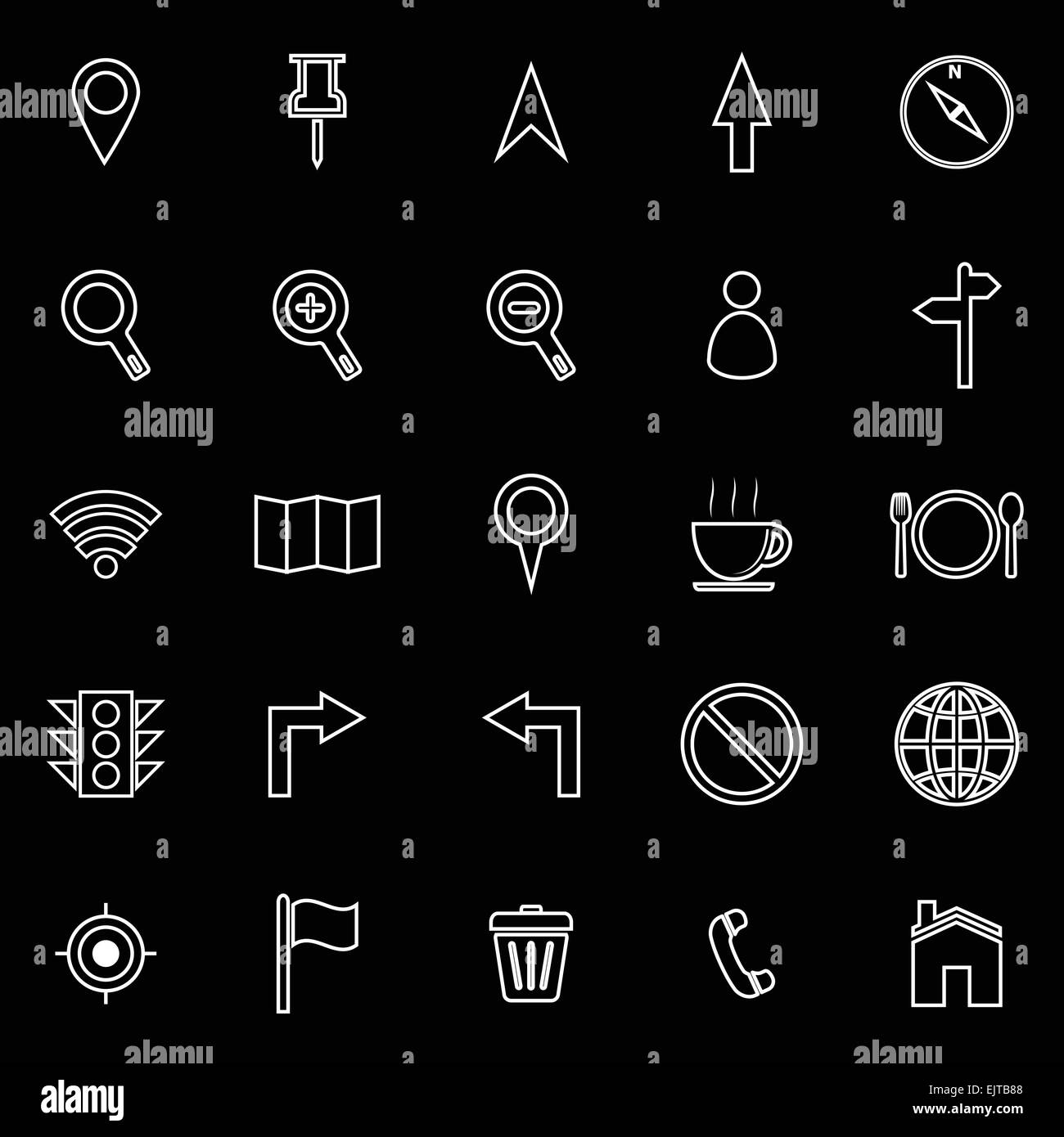 Map world black on white Stock Vector Images - Alamy