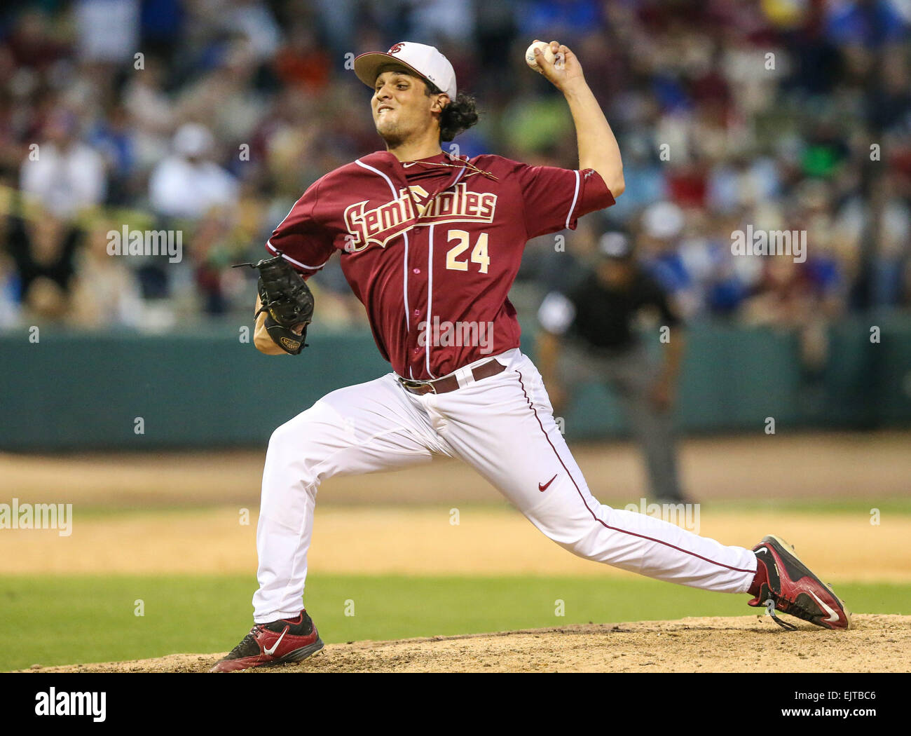 Jacksonville, FL, USA. 31st Mar, 2015. : Florida State pitcher Dylan ...
