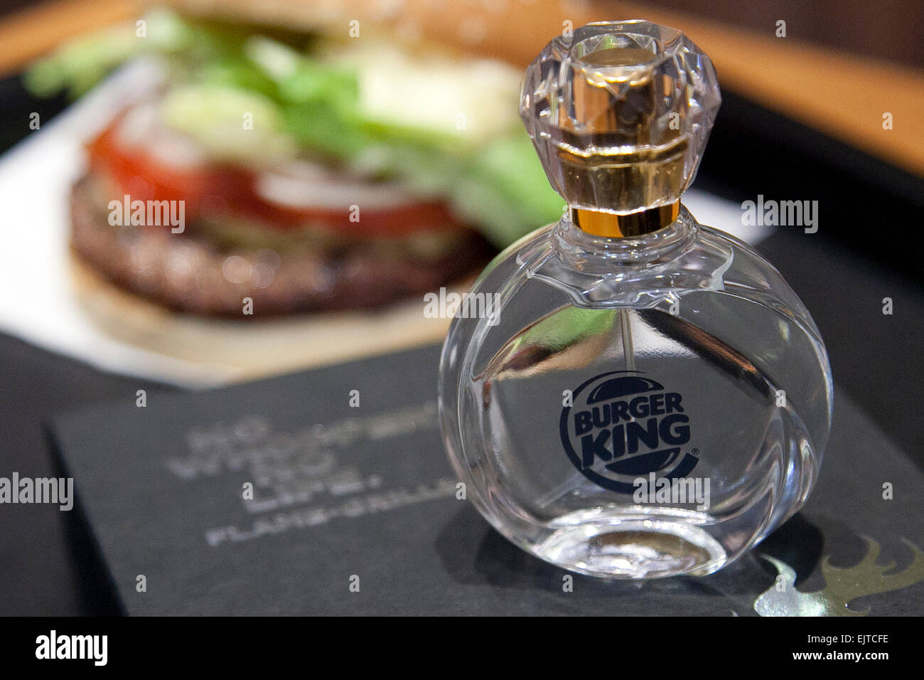 Tokyo, Japan. 01st Apr, 2015. A bottle of the Burger King's new ...