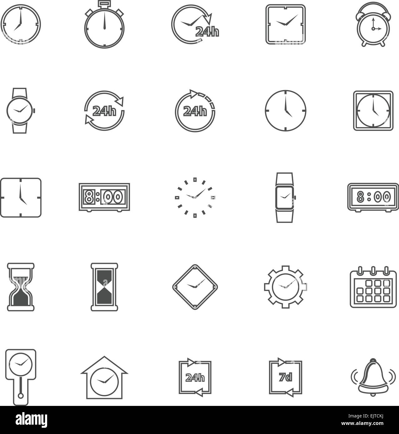 Time line icons on white background, stock vector Stock Vector Image ...