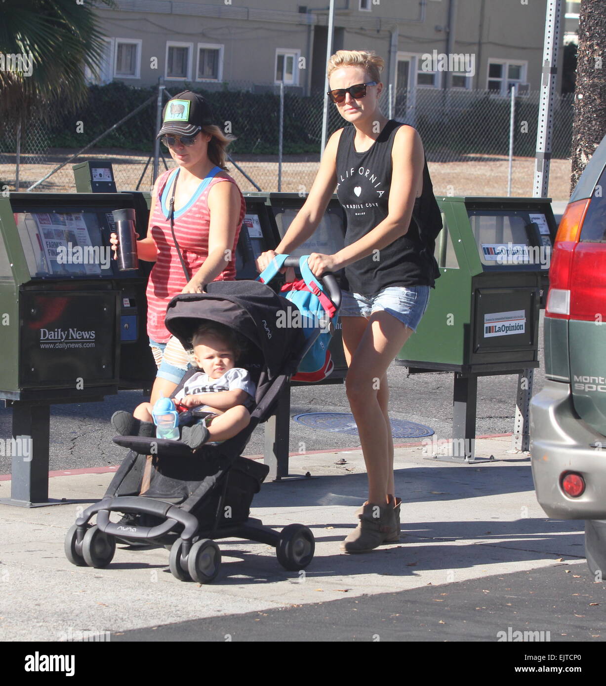 Malin Akerman taking a stroll with her son Sebastian in Los Angeles ...