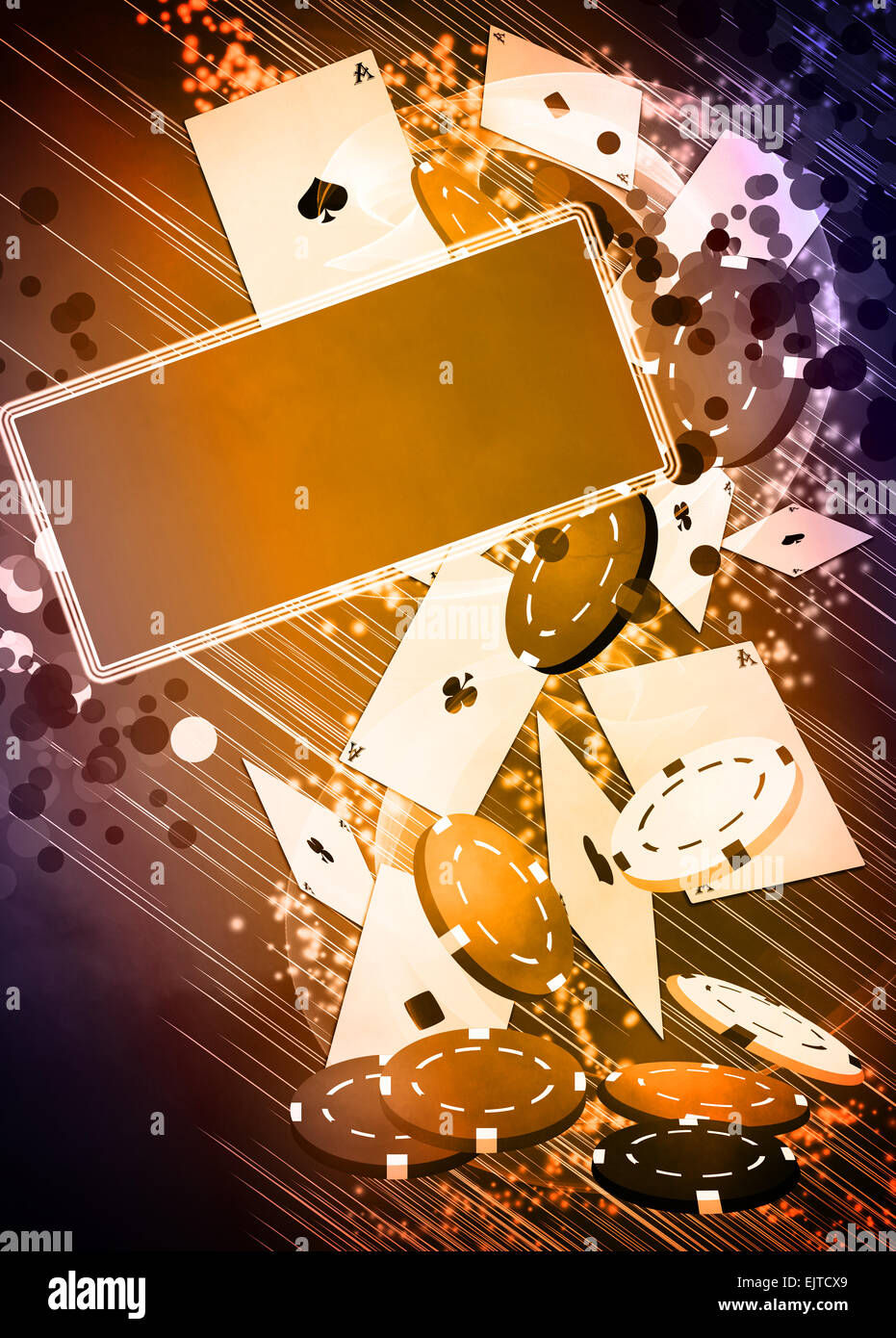 Abstract casino and poker invitation advert background with empty space ...