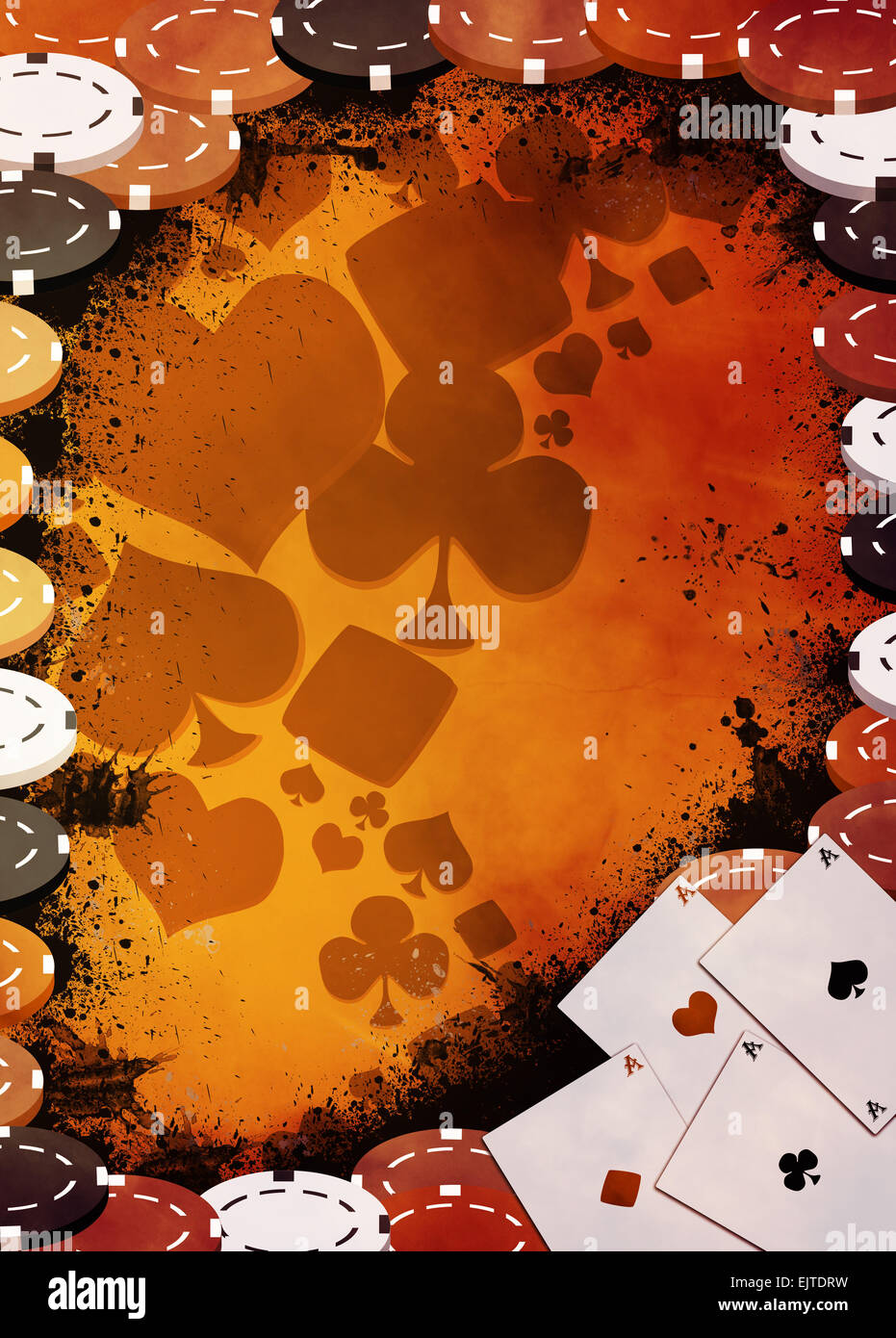 Abstract casino and poker invitation advert background with empty space ...