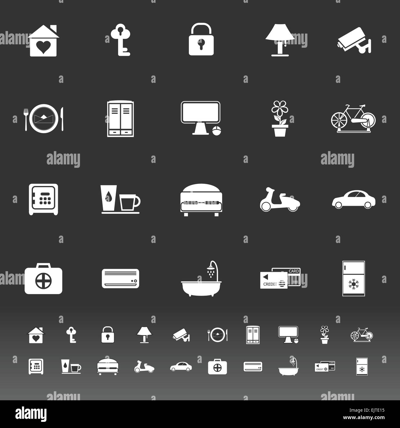 General home stay icons on gray background, stock vector Stock Vector ...