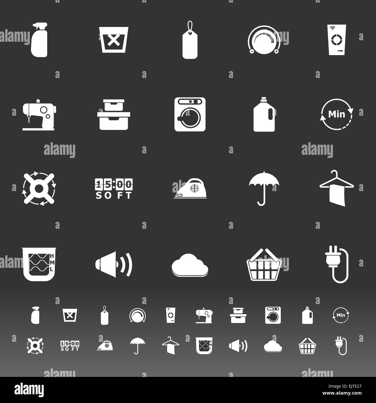 Laundry related icons on gray background, stock vector Stock Vector ...