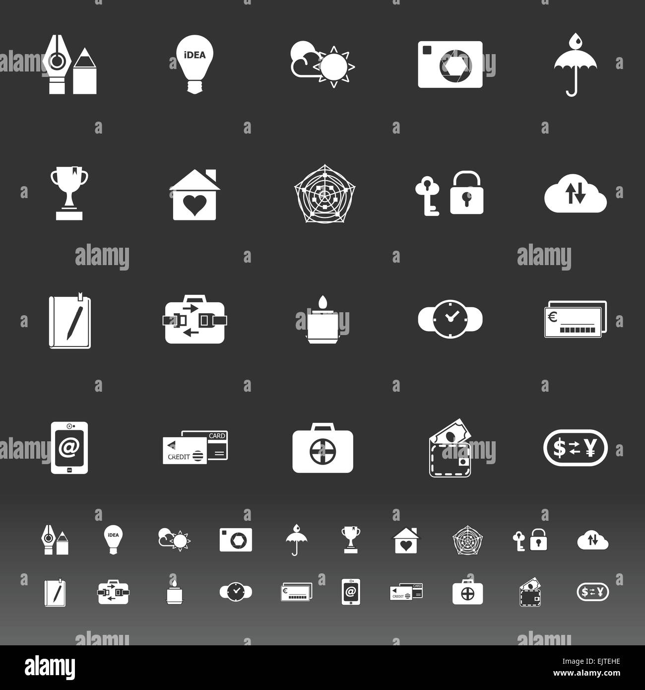 Insurance sign icons on gray background, stock vector Stock Vector ...