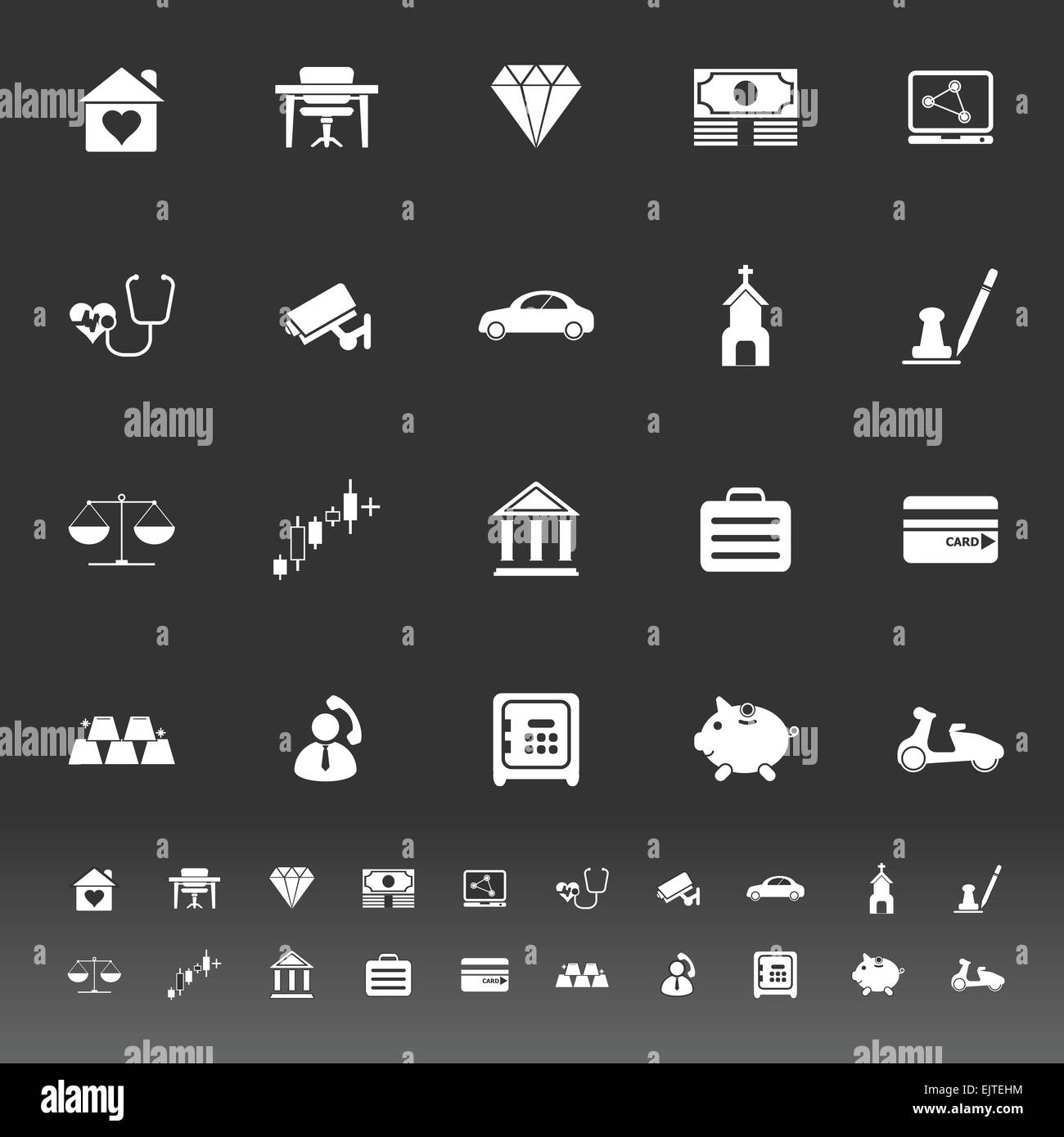 Insurance related icons on gray background, stock vector Stock Vector ...