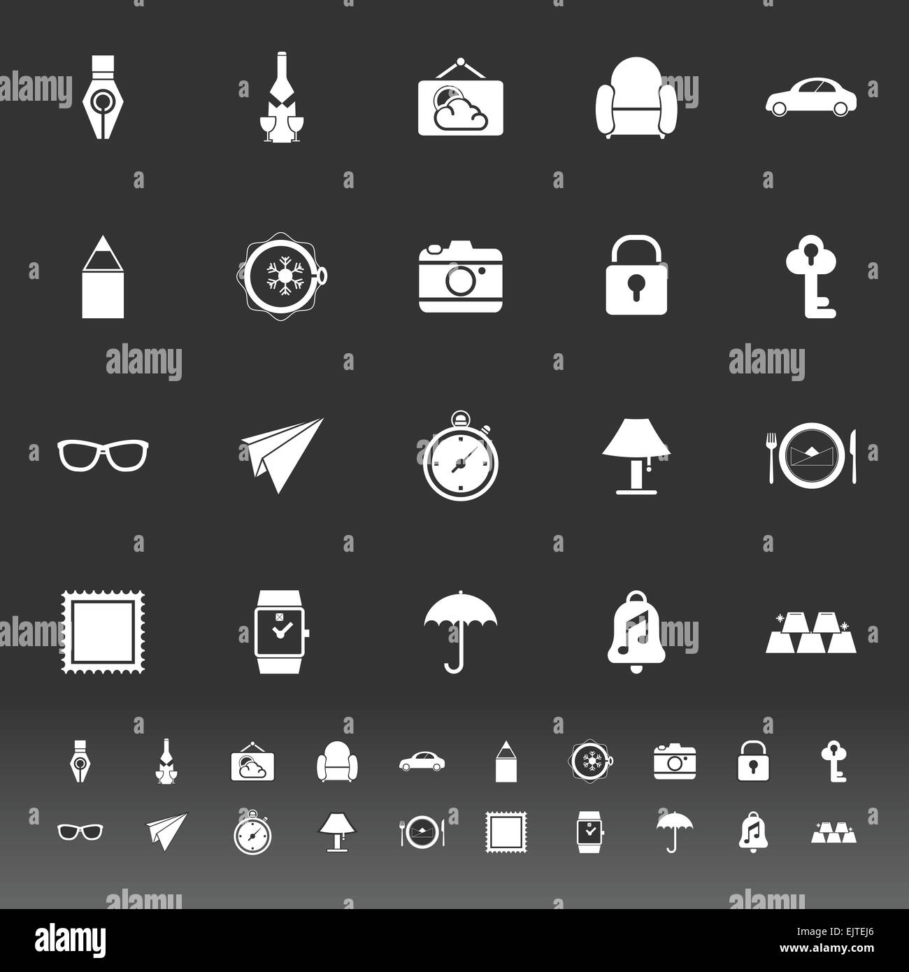 Vintage collection icons on gray background, stock vector Stock Vector ...