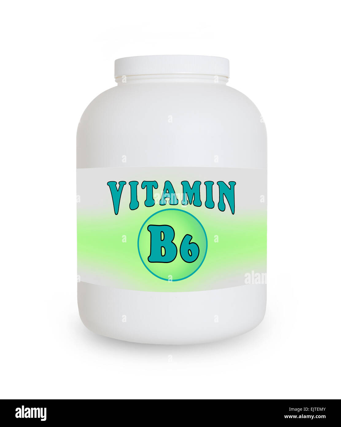 Vitamin B6 container, isolated on a white background Stock Photo - Alamy