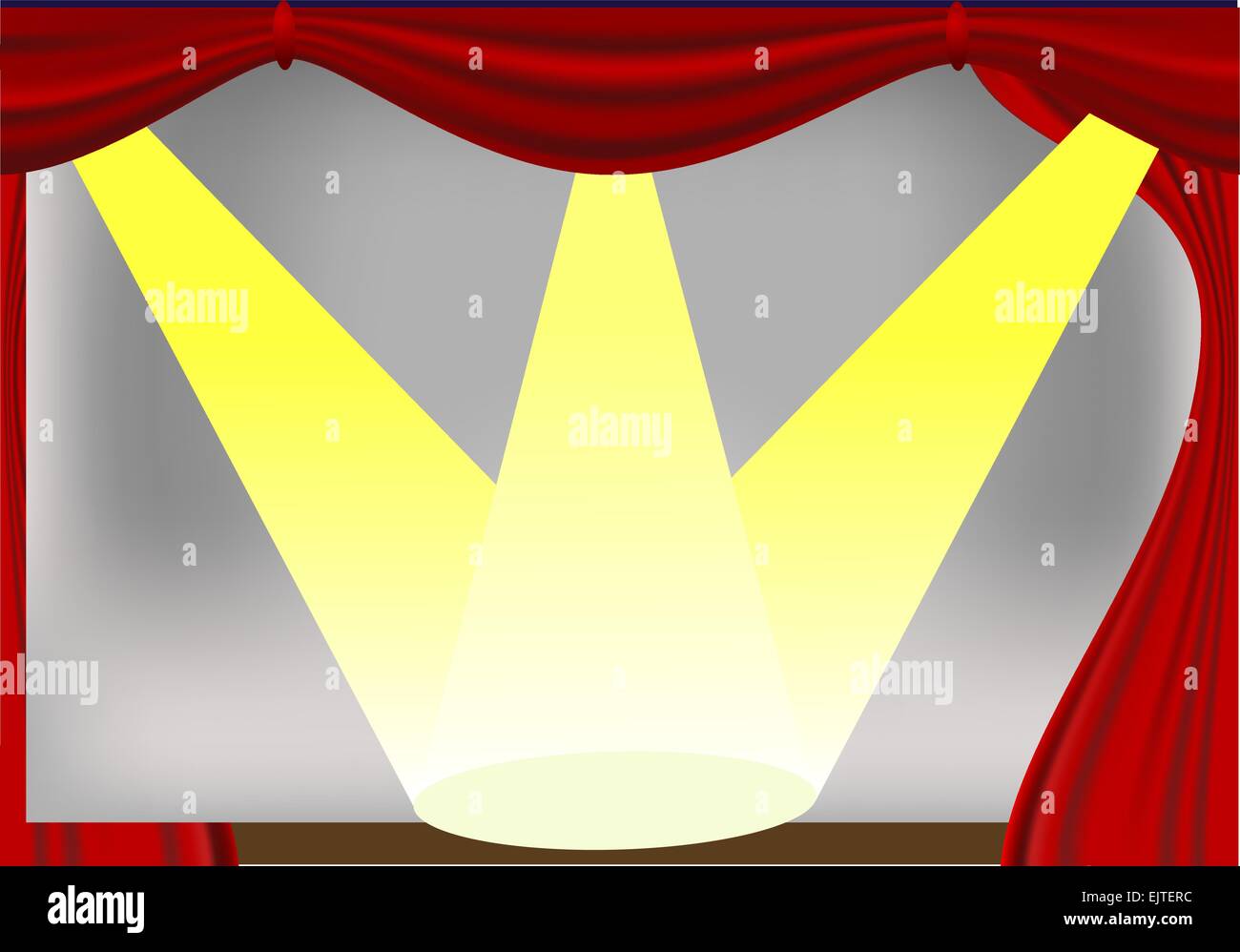 Image of the open curtain and light rays - vector Stock Vector Image ...
