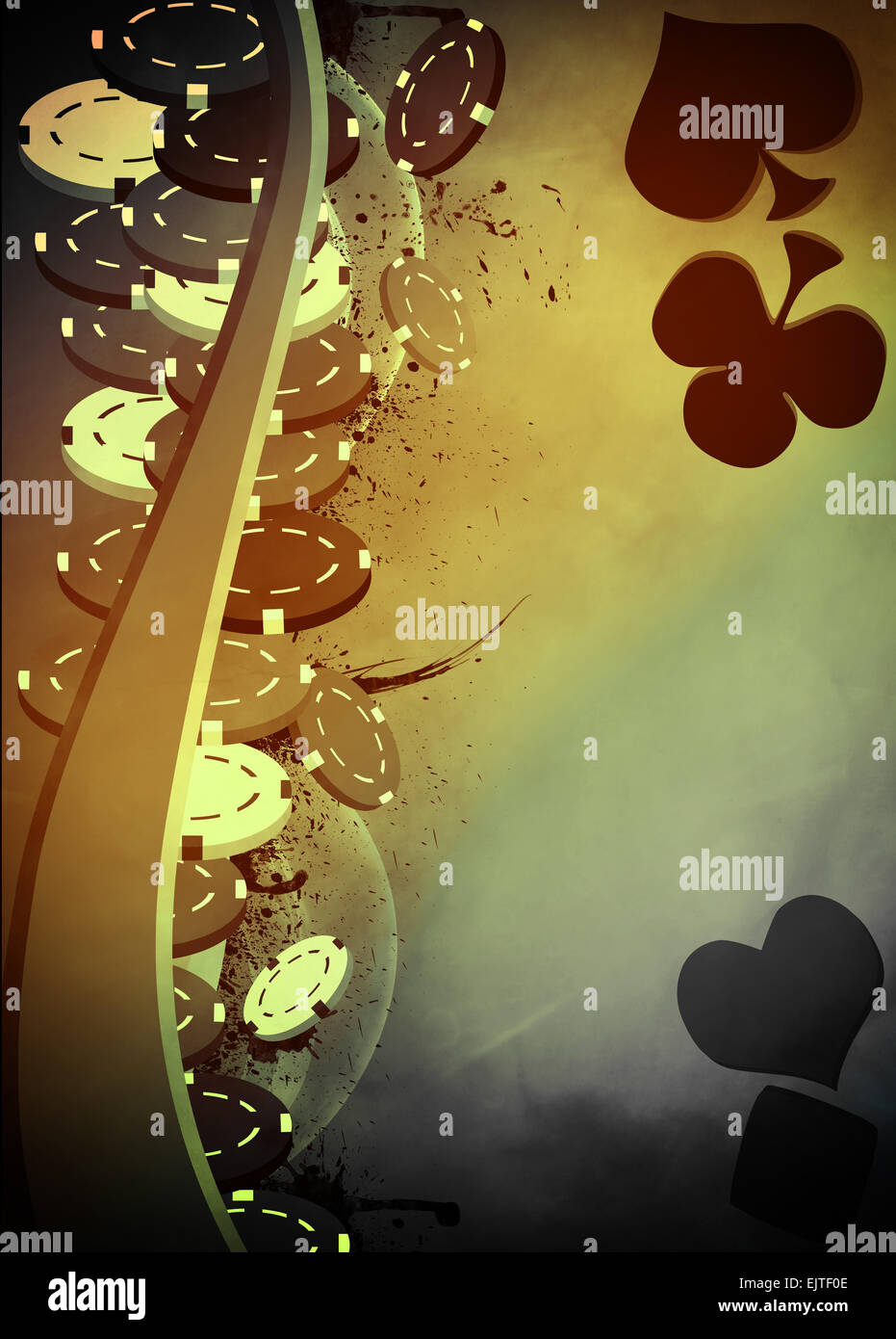 Abstract casino and poker invitation advert background with empty space ...