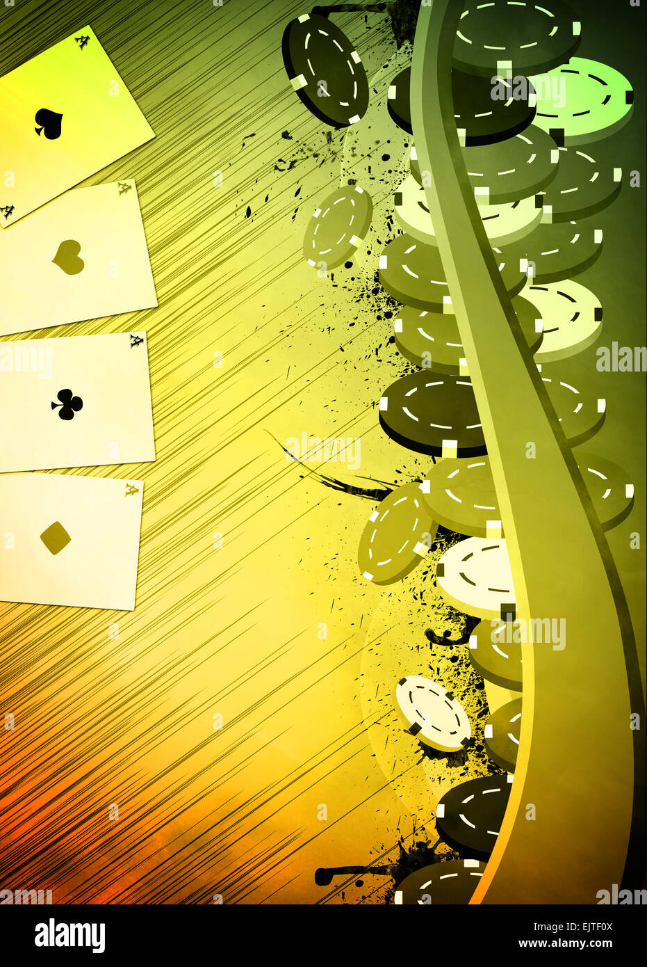 Abstract casino and poker invitation advert background with empty space ...