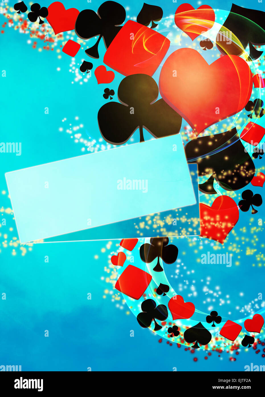 Abstract casino and poker invitation advert background with empty space ...