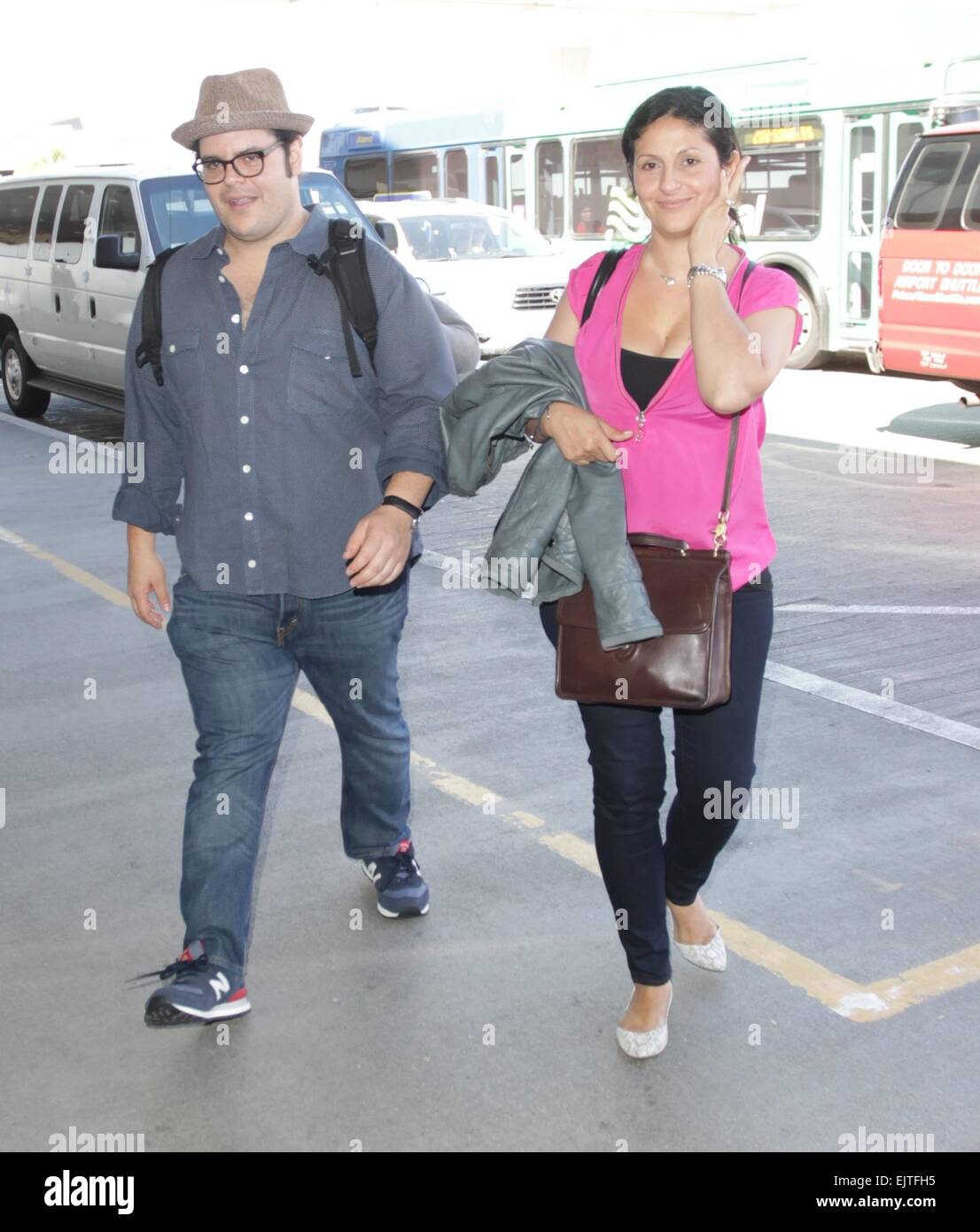 Celebrities at LAX airport Featuring: Josh Gad Where: Hollywood ...