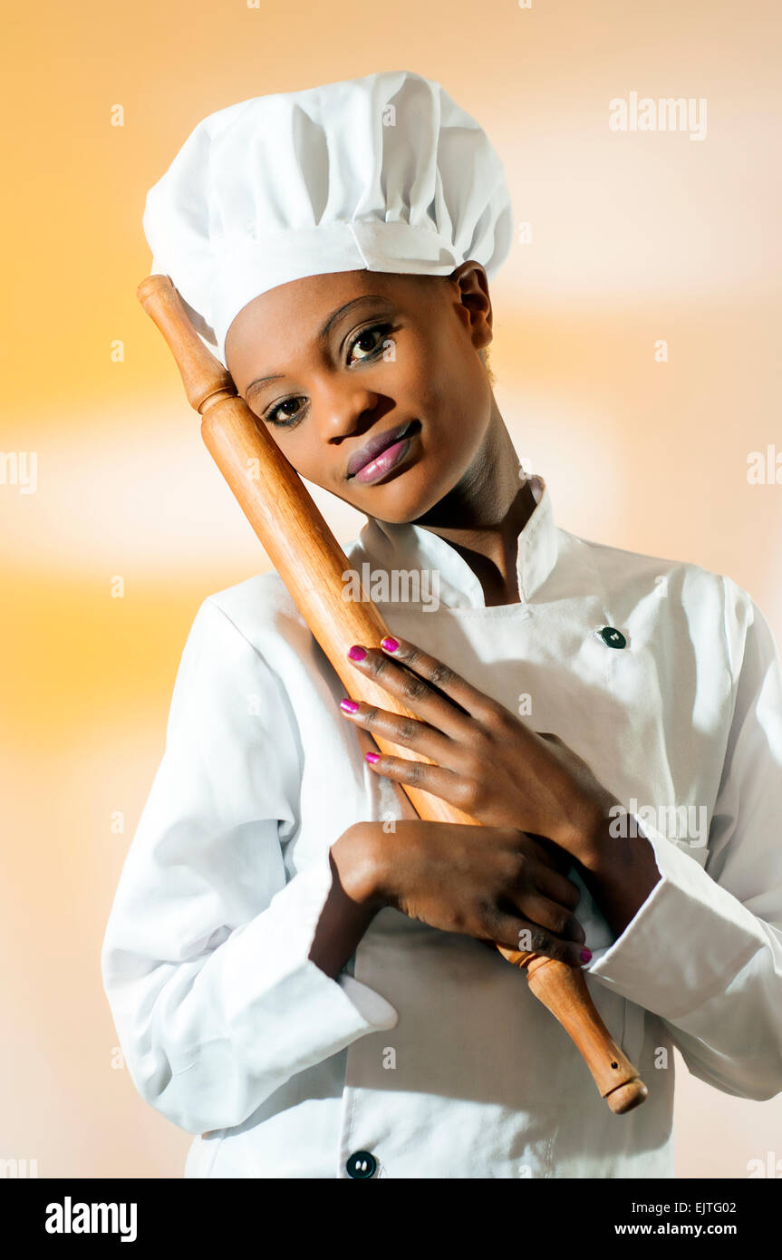 young kenyan female cook in studio setting Stock Photo - Alamy