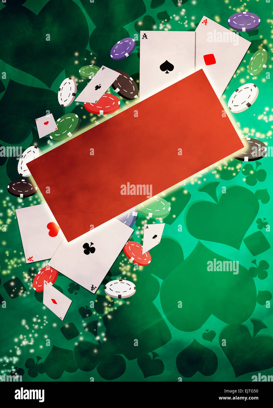 Abstract casino and poker invitation advert background with empty space ...