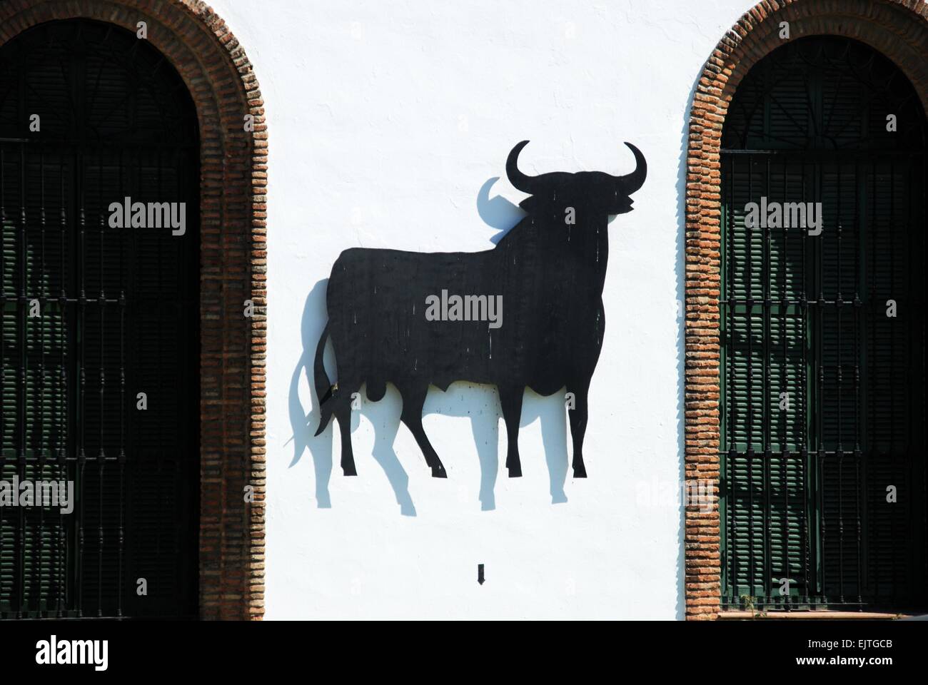 Osborne motif on the side of the Osborne Bodega (Bodega El Tiro), El ...