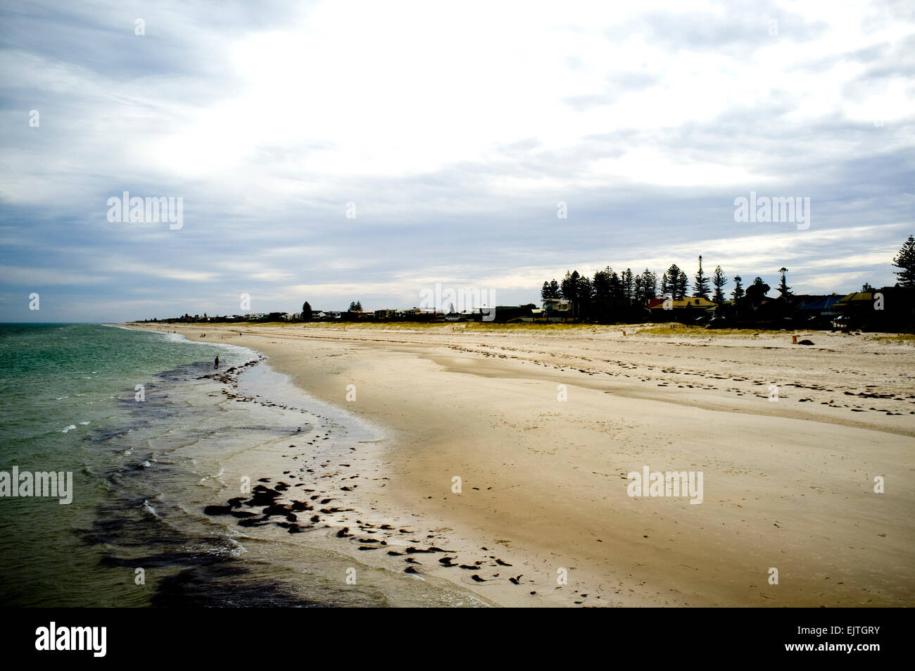 Adelaide Australia. 1st April 2015. Normally busy beaches are deserted ...