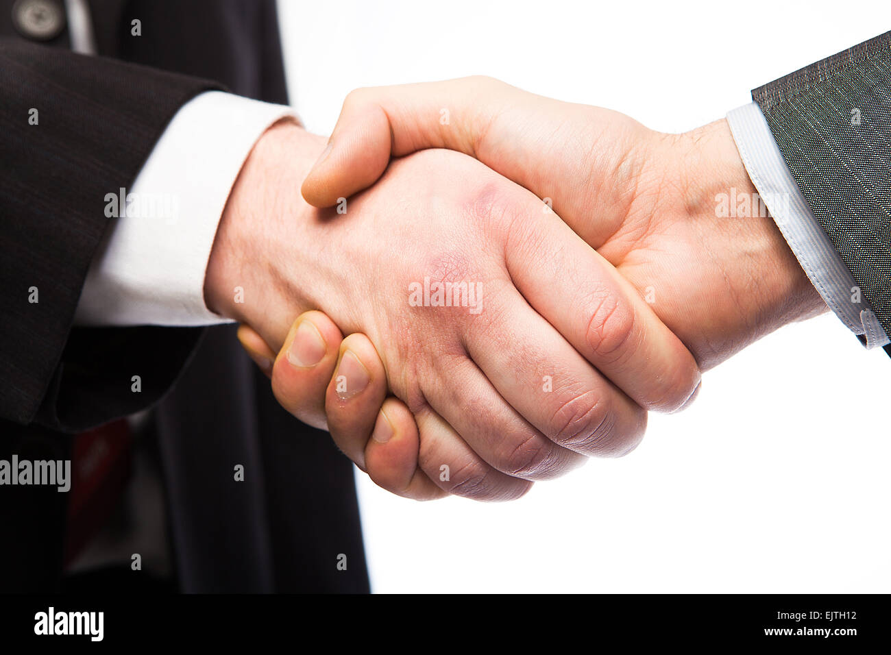 shaking hands on white background Stock Photo - Alamy